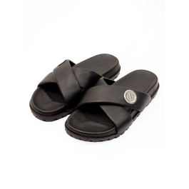 Nyne Puffer Slides: Stylish & Comfortable Leather Cross Slides