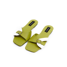 Lush Lime Slides – High-Quality Leather with Soft Insole for Ultimate ...