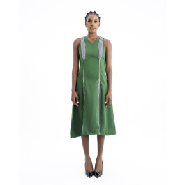 Shop Orna Dress: Versatile A-Line Midi Dress with Unique Stripe Detail