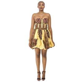 Kitenge corset top & bubble skirt set - size 8