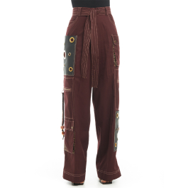 Stylish Cotton Cargo Pants with Leather Pockets | Urban & Practical